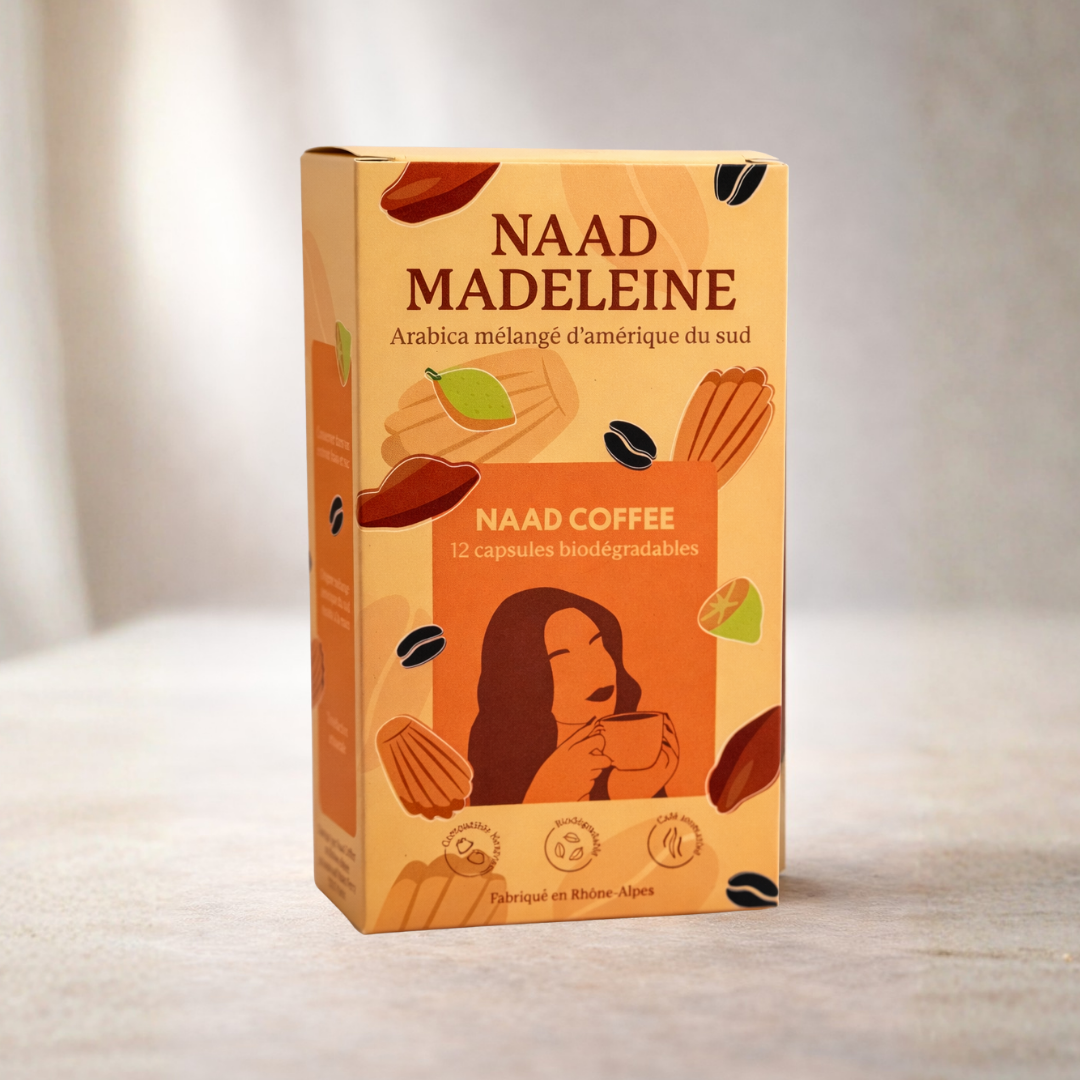 Boîtes 12 capsules de café aromatisé - Goût Madeleine – Naad Coffee